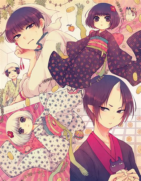 鬼灯の冷徹【鬼灯（鬼灯の冷徹）白澤座敷童子桃太郎（鬼灯の冷徹）】 壁紙