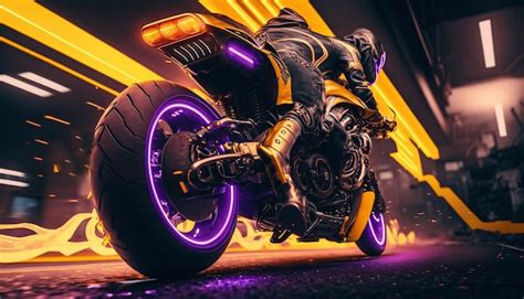 Futuristic Motorcycle Rider