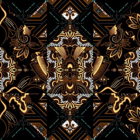 Premium Vector Patchwork Pattern With Batik Geometric And Handmade