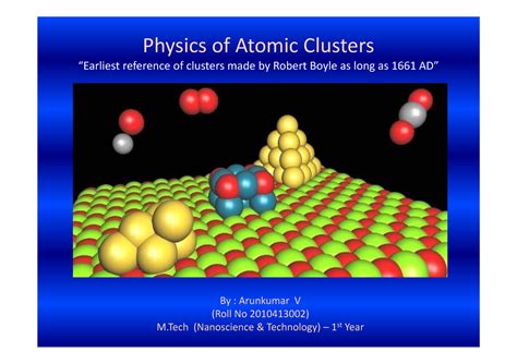 Physics Of Atomic Clusters By Arun Fundamentals Of Nanoscience