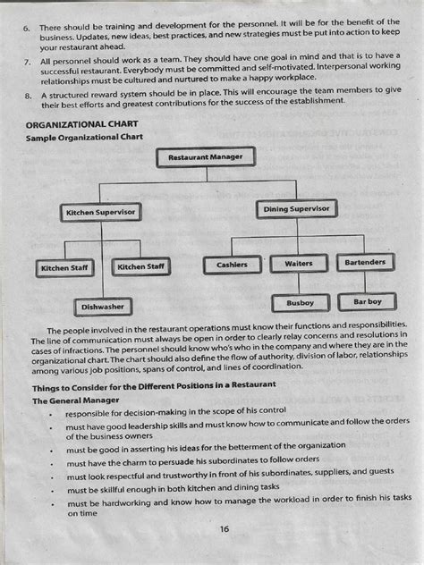 General Manager Functions Chart Pdf