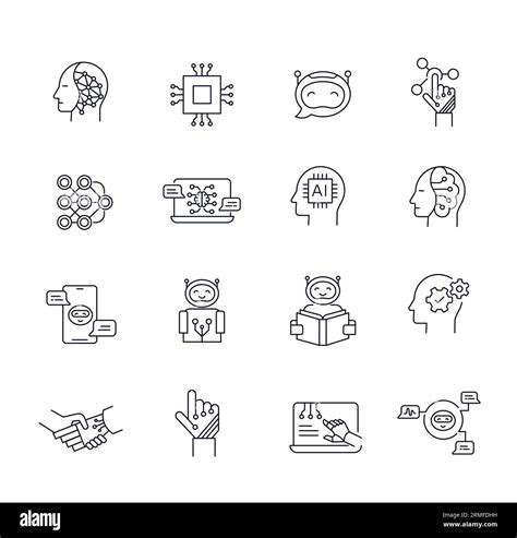 Artificial Intelligence Line Icons Ai Thin Line Icons Robotics Vector Icons Editable Stroke