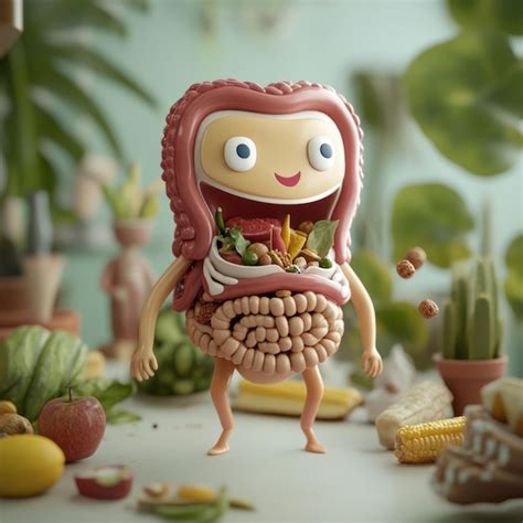 Cute 3d Cartoon Anatomy Explore The Friendly Digestive System Premium