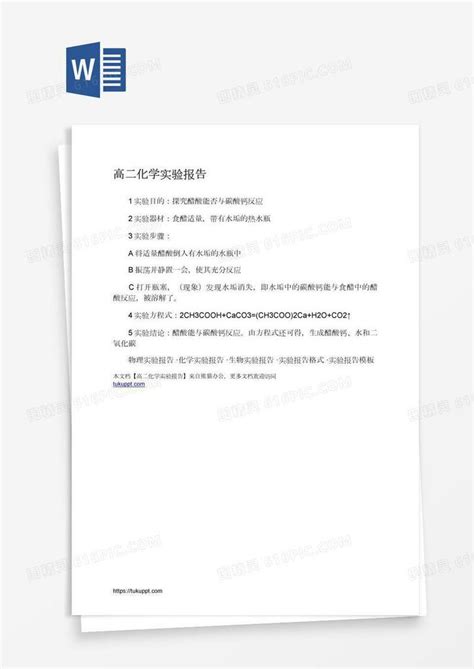 高二化学实验报告word模板免费下载 编号198agleqv 图精灵