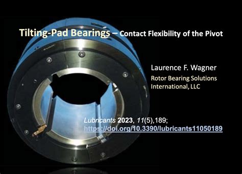Tilting Pad Bearing Technical Article In Journal Lubricants