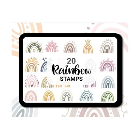 Rainbow Procreate Stamps Abstract Stamps Procreate Brushes Inspire Uplift