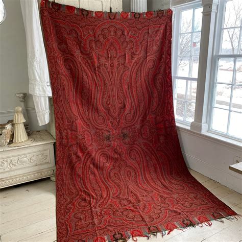 French Paisley Shawl 19th Century Antique Wool Textile Kashmir Etsy