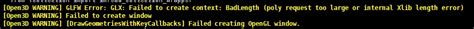 Glfw Error Glx Failed To Create Context Glxbadfbconfig · Issue 897 · Isl Org Open3d · Github