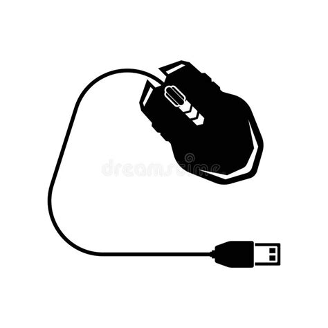 Mouse Logo 2d Flat Illustration Cartoon Drawing For Design Stock