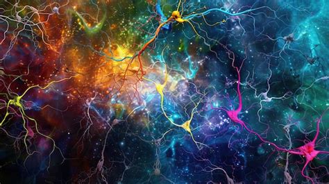 Detailed Visualization Of Artistic Neuron Networks Premium Ai Generated Image