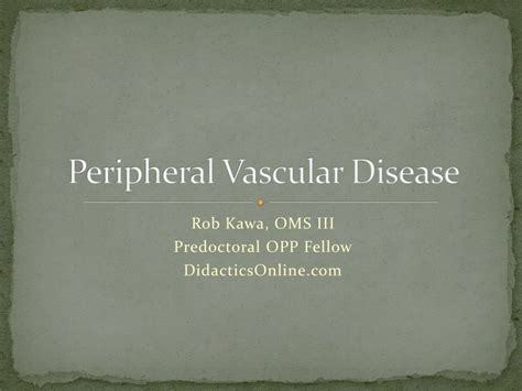 Ppt Peripheral Vascular Disease Arteriosclerosis And Atherosclerosis