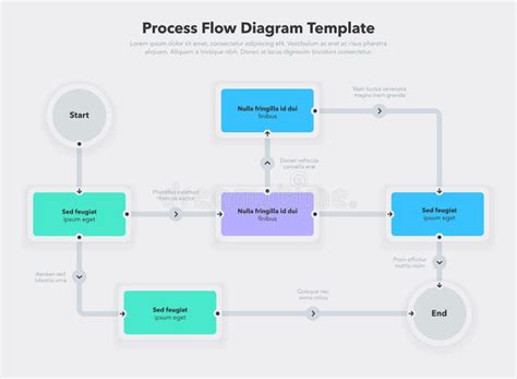 Simple Modern Template For Process Flow Diagram Dark Version Stock