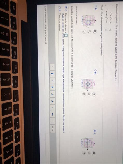 Solved Xy 36 C A Thegraphsintersectatü Type An Ordered