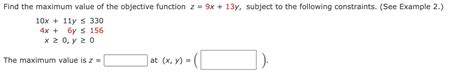 Solved Find The Maximum Value Of The Objective Function Chegg