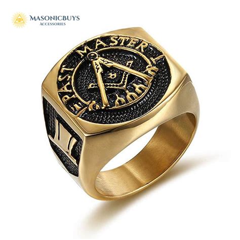 Massive Gold Plated Past Master Masonic Ring Masonicbuys