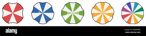 Circle Like Shape Divided Into Equal Segments Forming Colourful Umbrella Version With Eight To