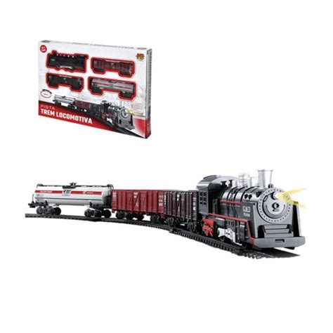 Pista Trem Locomotiva Som E Luz DM Toys Up Brinquedos