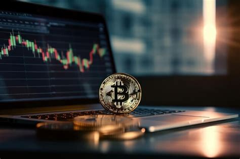 premium ai image bitcoin with trading graph on computer screen