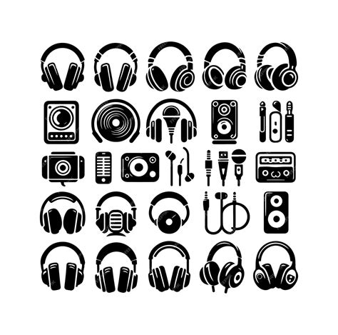 Premium Vector Headphones Icons Set Vector Isolated On White Background