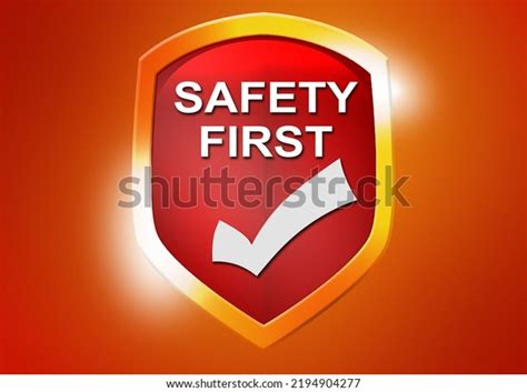 안전 첫 번째 방패 기호확인 표시 스톡 일러스트 2194904277 Shutterstock