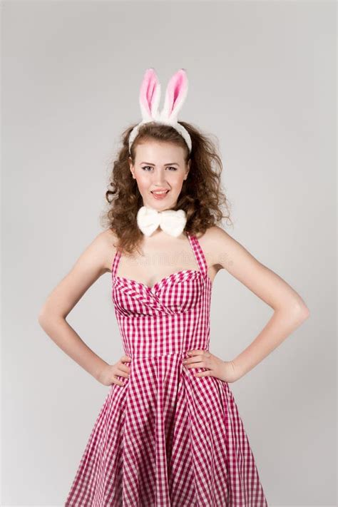 Girl Wearing Easter Bunny Costume Stock Image Image Of Furry Cute
