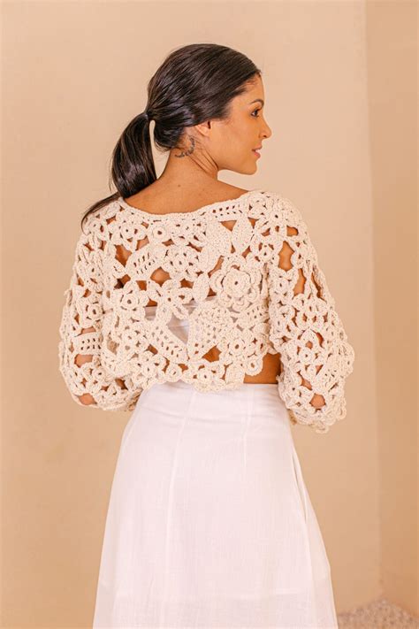 Cropped de crochê Foorli