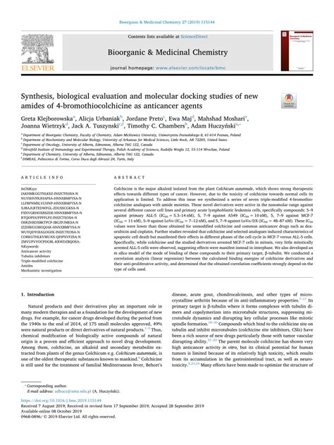 Pdf Synthesis Biological Evaluation And Molecular Docking Studies Of