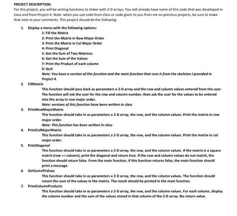 solved project description for this project you will be
