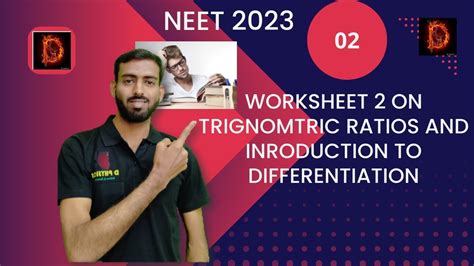 Neet 2023 Worksheet 2 On Differentiation And Trignometric Relation Youtube