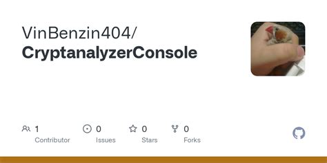 Github Vinbenzin Cryptanalyzerconsole