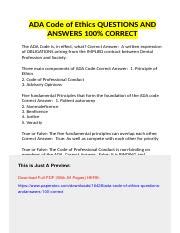 Understanding The ADA Code Of Ethics Principles Professional Course Hero