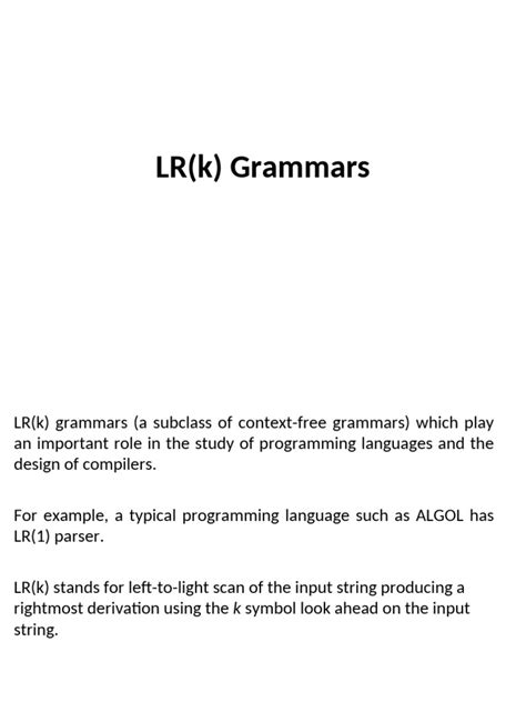 Unit Vb Lrk Grammars Pdf