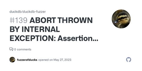 Abort Thrown By Internal Exception Assertion Triggered In File Src