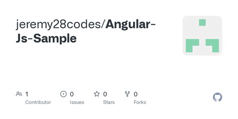 GitHub Jeremy Codes Angular Js Sample