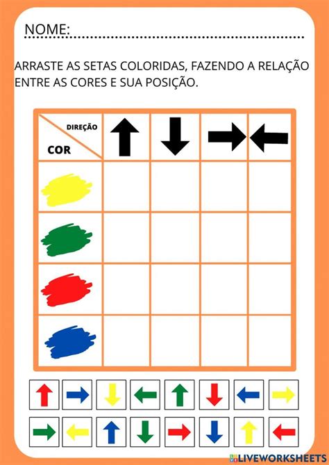 Direções Das Setas Worksheet School Subjects Teachers Workbook