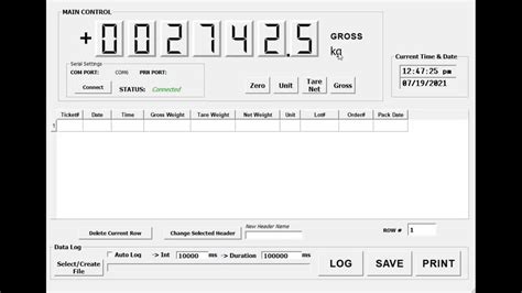 Industrial Scale Rs232 Data Logging Software Features And Demo Youtube