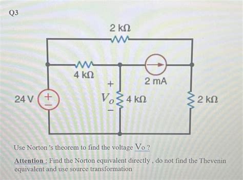 Solved Use Norton S Theorem To Find The Voltage V Chegg