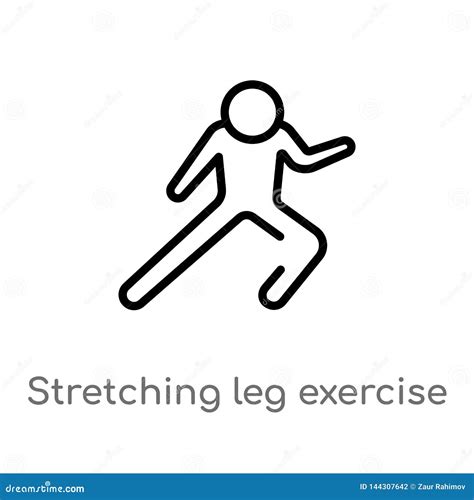 Outline Stretching Leg Exercise Vector Icon Isolated Black Simple Line Element Illustration