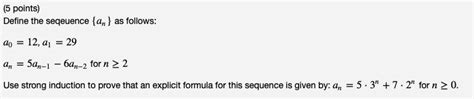solved 5 points define the seqeuence {an} as follows do
