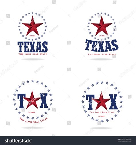 Texas Star Nickname Lone Star State Stock Vector Royalty Free
