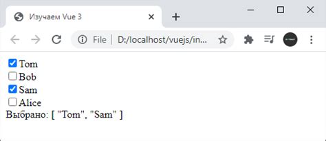Vue 3 Флажки Checkbox