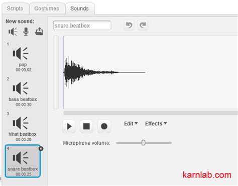 สร้างเกมส์ด้วย Scratch ตอนที่ 5 เสียงดนตรี Karnlab