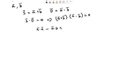 Solved Prove That Two Vectors Must Have Equal Magnitudes If Their Sum
