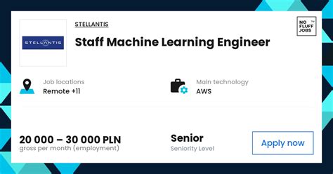 Staff Machine Learning Engineer Job Data Stellantis Wrocław No Fluff Jobs