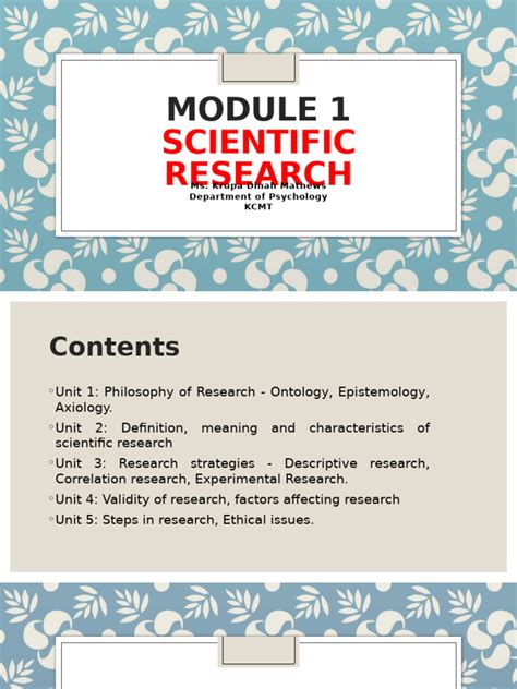 Research Methodology Module 1 Pdf