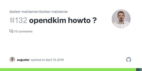 Opendkim Howto · Issue 132 · Docker Mailserverdocker Mailserver