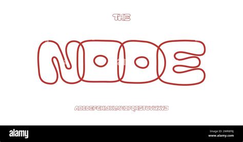 Contour Fat Font Doodle Line Style Alphabet Linear Balloon Letters