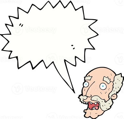 Cartoon Shocked Old Man With Speech Bubble 45066808 Png