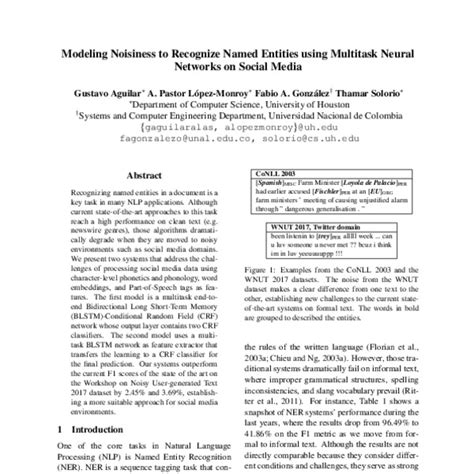 Modeling Noisiness To Recognize Named Entities Using Multitask Neural