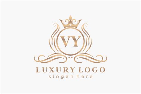 modèle de logo de luxe royal de lettre initiale vy dans l art vectoriel